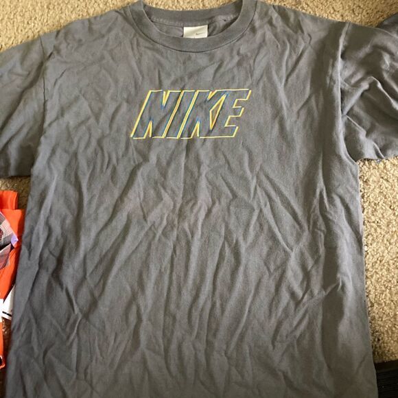 Nike | Shirts | Vintagenike Grayand Yellow Menstshirt | Poshmark
